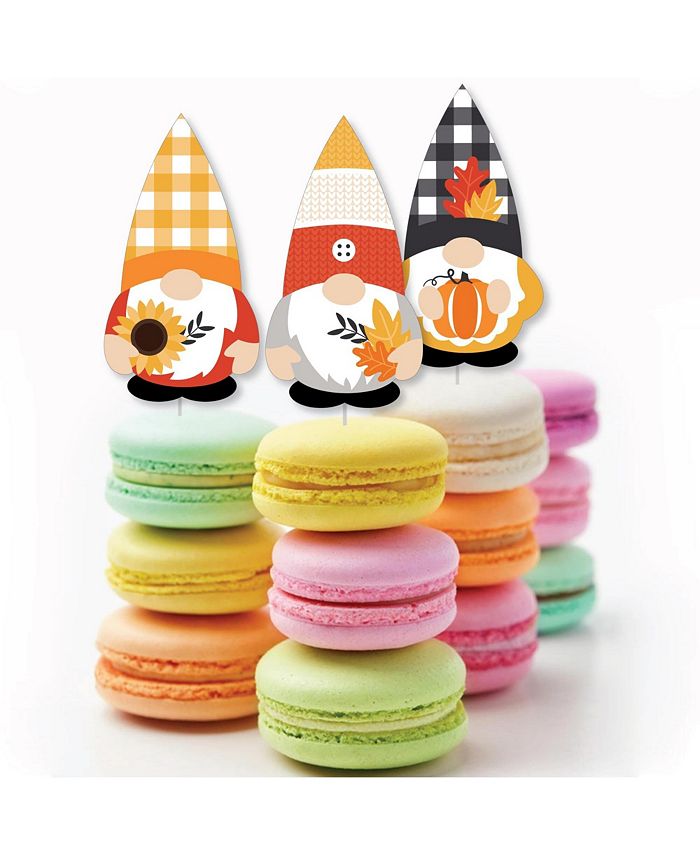 Big Dot of Happiness Fall Gnomes - Dessert Cupcake Toppers - Autumn ...