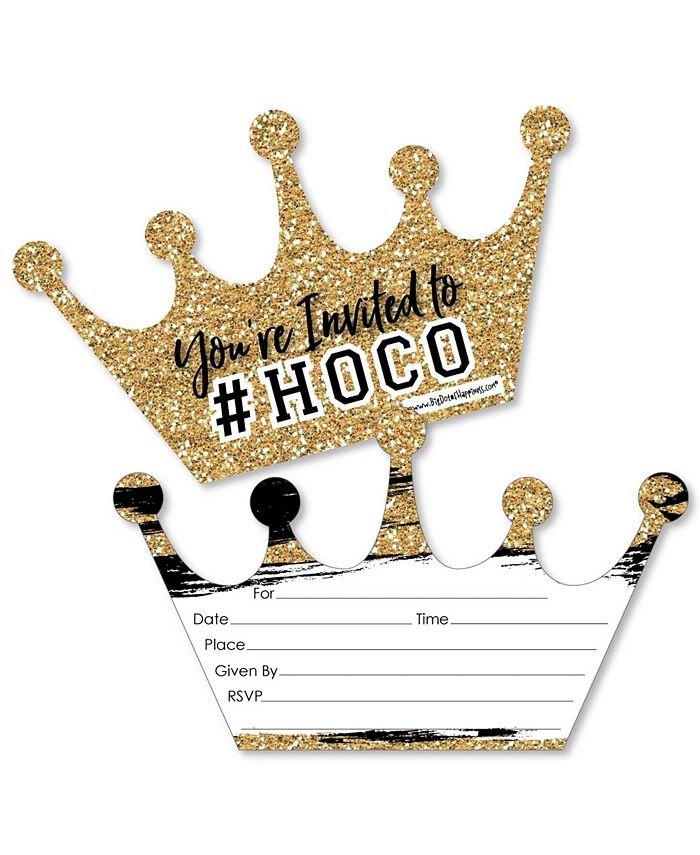 Big Dot of Happiness Hoco Dance - Shaped Homecoming Fill-in Invitations ...