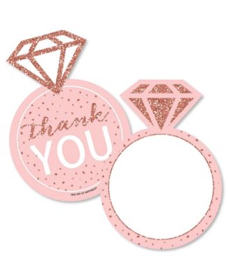 Bride Squad - Rose Gold Bachelorette Party Shaped Thank You Note Cards ...