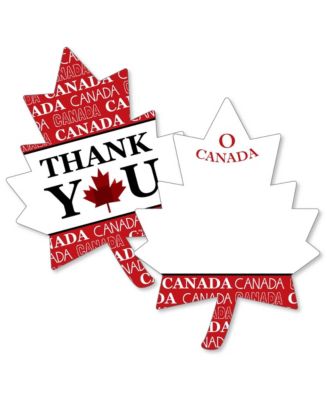 Canada Day - Canadian Party Shaped Thank You Cards with Envelopes - 12 ...