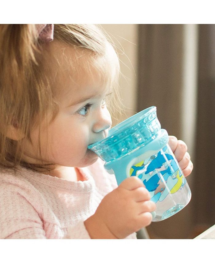 Nuby No-Spill Edge 360 2 Stage Drinking Cup with Removable Handles, Whale - Macy's
