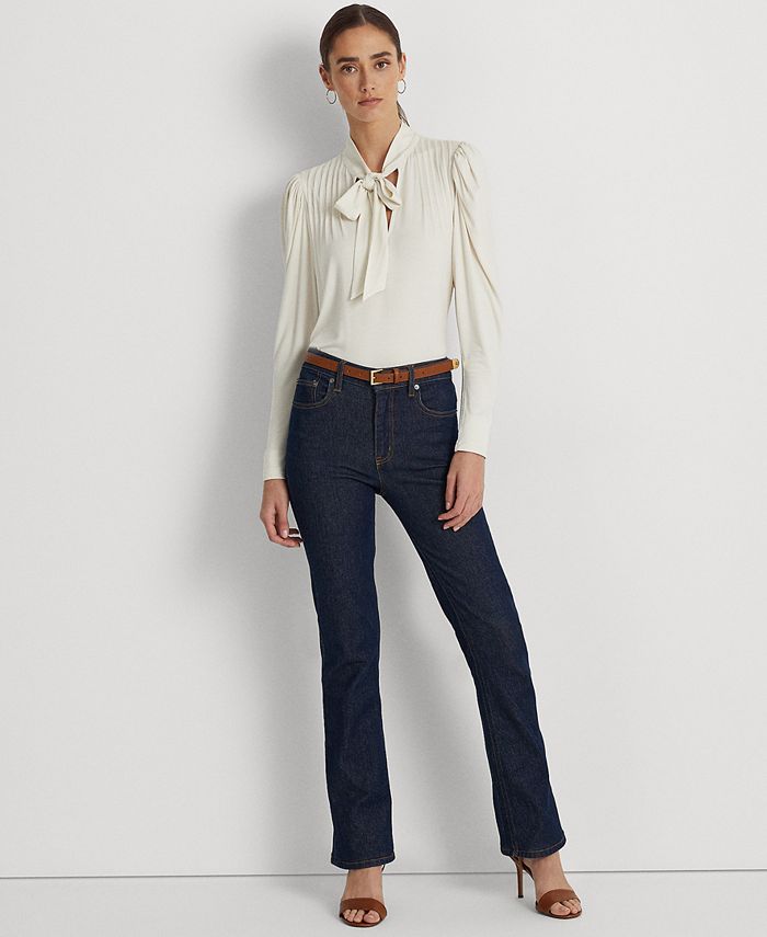 Lauren Ralph Lauren Petite Tie-Neck Puffed Sleeve Sweater & Reviews ...