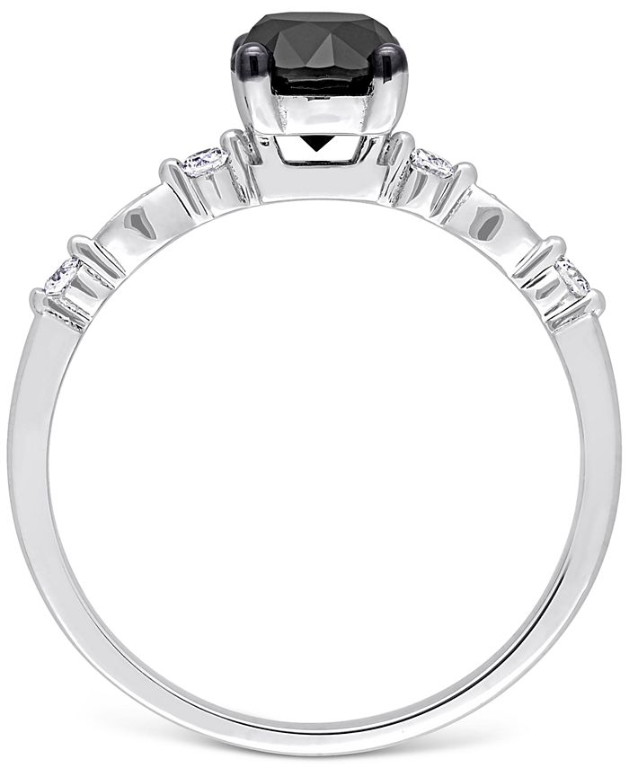 Black Diamond Accent Engagement Rings