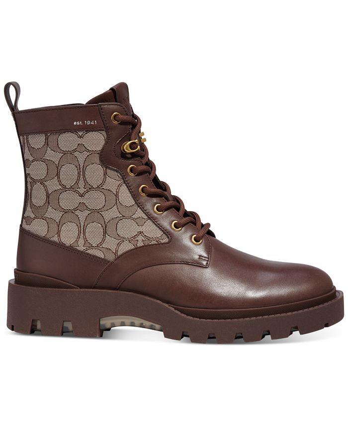 COACH Men's CitySole Leather and Signature Jacquard Boot - Macy's