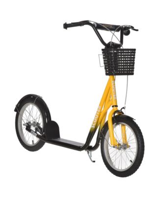 Adjustable Kick Scooter Inflatable Wheels, Brake, Storage & Mudguard