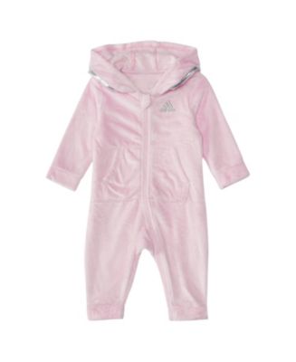 adidas Baby Girls Long Sleeve Silken Fleece Coverall - Macy's