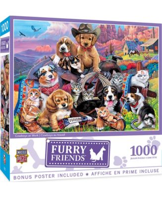 Masterpieces Furry Friends - Cowboys at Work 1000 Piece Adult Jigsaw ...