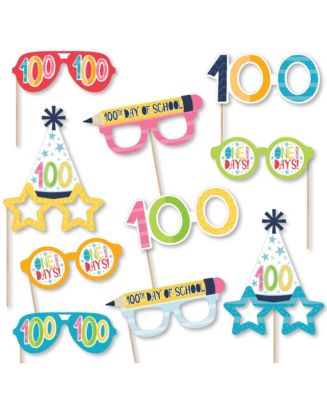 Happy 100th Day of School Glasses - Paper 100 Days Photo Booth Props ...