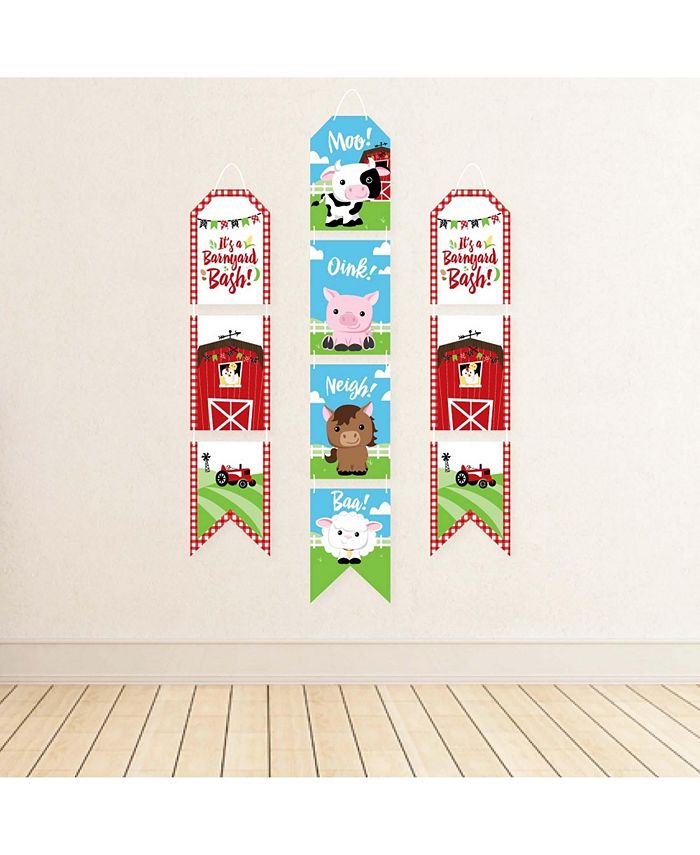 Big Dot of Happiness Farm Animals - Hanging Vertical Paper Door Banners ...
