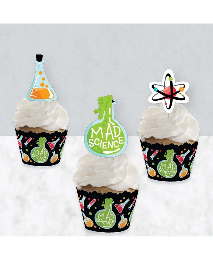 Big Dot of Happiness Scientist Lab - Cupcake Decor - Cupcake Wrappers ...