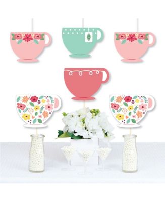 Big Dot of Happiness Floral Let's Par-Tea - Tea Cup Decorations DIY ...