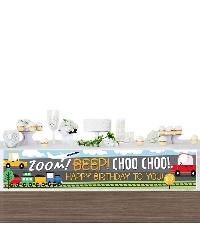 Big Dot of Happiness Cars, Trains, and Airplanes - Happy Birthday ...