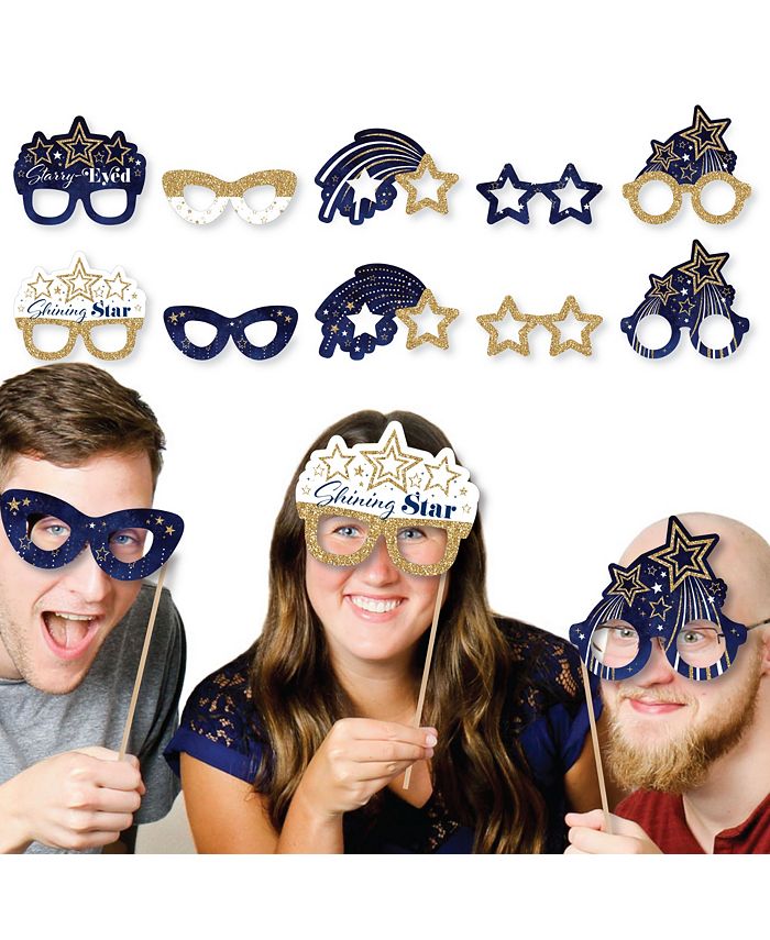 Big Dot of Happiness Starry Skies Glasses - Paper Gold Celestial Party ...