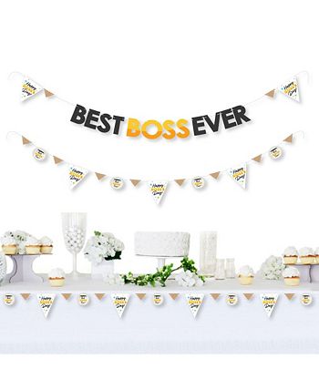 Big Dot of Happiness Happy Boss’s Day - Best Boss Ever Letter Banner ...