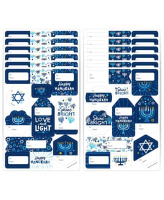 Big Dot of Happiness Hanukkah Menorah Chanukah Holiday Gift Tag Labels ...