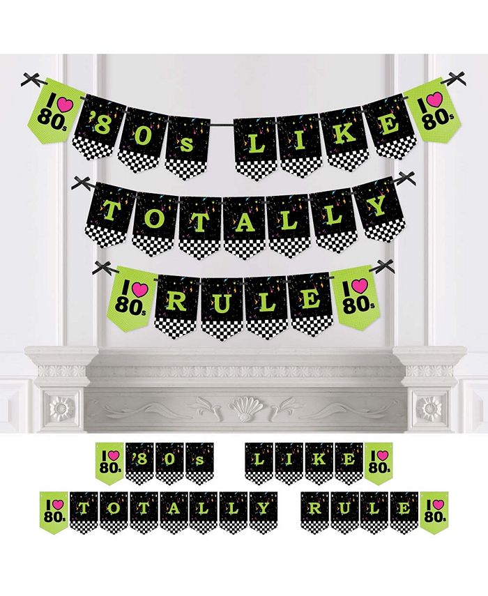 Big Dot of Happiness 80's Retro - Totally 1980s Bunting Banner - Party ...