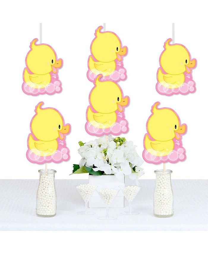 Big Dot of Happiness Pink Ducky Duck - Decorations DIY Baby Shower or ...