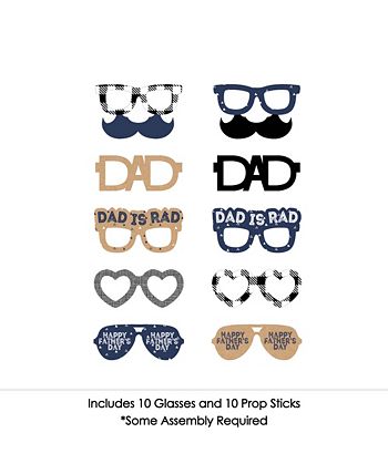 Big Dot of Happiness My Dad is Rad Glasses - Paper Father's Day Photo ...