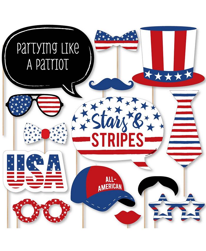 Big Dot of Happiness Stars & Stripes - USA Patriotic Party Photo Booth ...