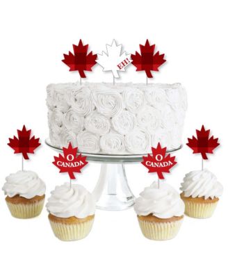Canada Day - Dessert Cupcake Toppers - Canadian Party Clear Treat Picks ...