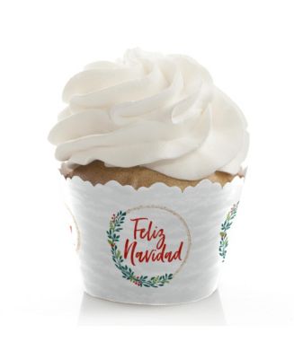 Feliz Navidad - Holiday Spanish Christmas Party Decor Cupcake Wrappers ...