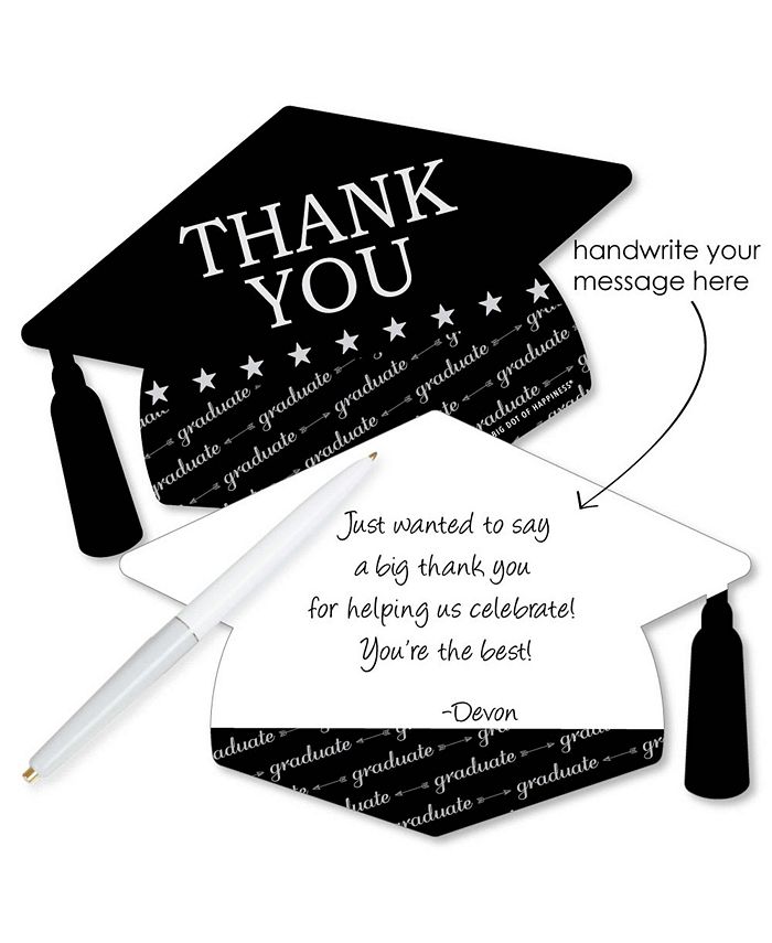 Big Dot of Happiness Graduation Cheers - Graduation Shaped Thank You ...