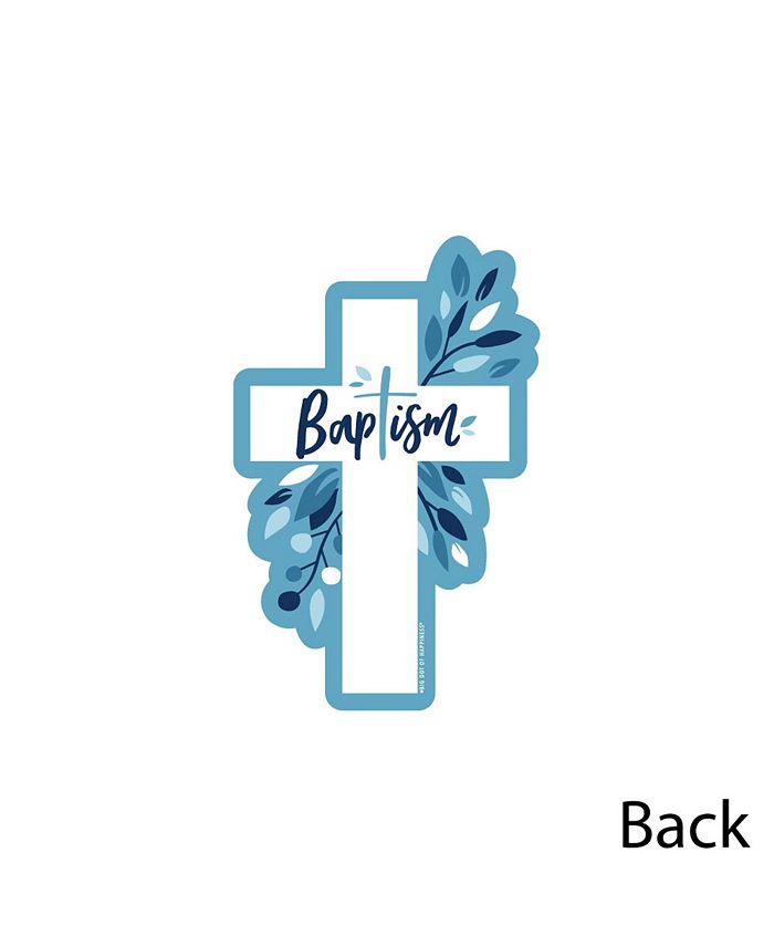 Big Dot of Happiness Baptism Blue Elegant Cross - Decor DIY Boy ...