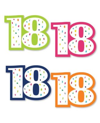 18th Birthday - Cheerful Happy Birthday - DIY Shaped Party Cut-Outs ...