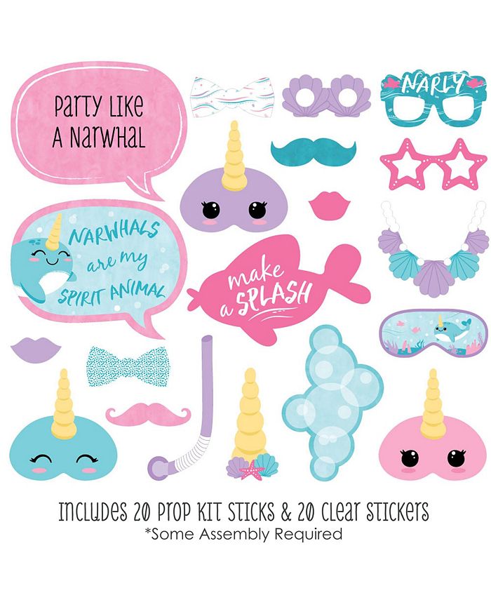 Big Dot of Happiness Narwhal Girl - Baby Shower or Birthday Party Photo ...