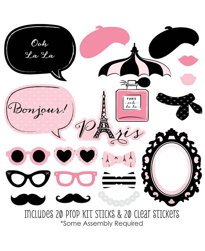 Big Dot of Happiness Paris, Ooh La La - Paris Themed Photo Booth Props ...