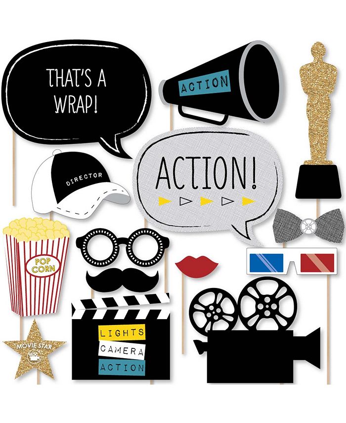 Big Dot of Happiness Movie - Hollywood Party Photo Booth Props Kit - 20 ...