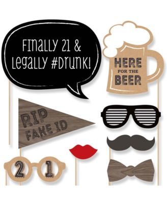Big Dot of Happiness Finally 21 - 21st Birthday Photo Booth Props Kit ...