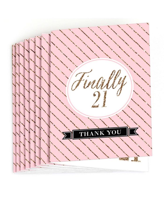 Big Dot of Happiness Finally 21 Girl - 21st Birthday - Party Thank You ...