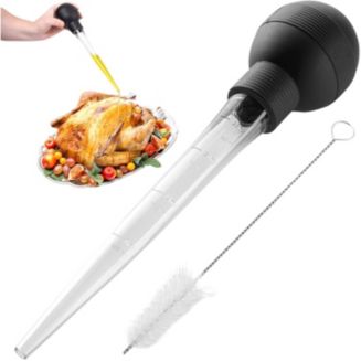 Transparent Turkey Baster with Detachable Bulb Includes Cleaning Brush ...