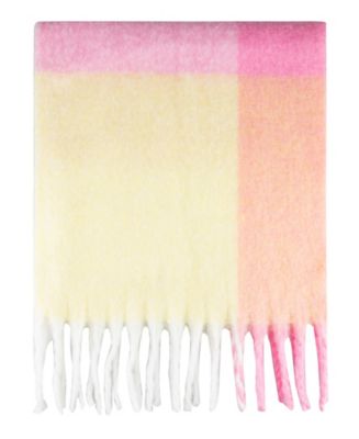 Jessica Simpson Women's Oversized Plaid Check Scarf with Fringe - Macy's