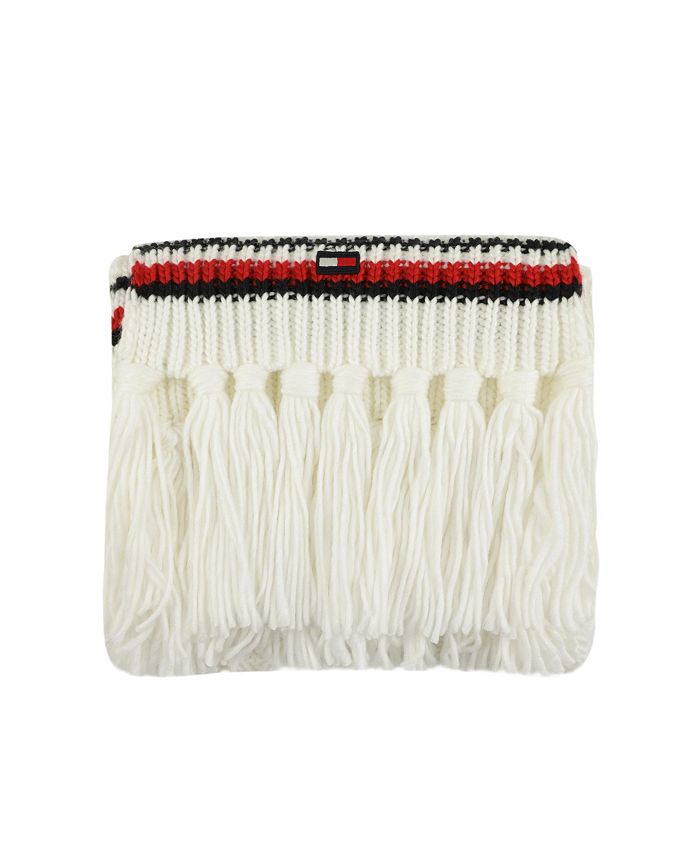 Tommy Hilfiger Women's Lattice Cable with Stripes Scarf - Macy's