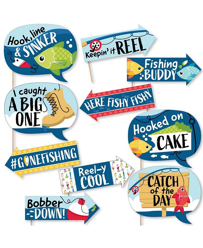 Big Dot of Happiness Funny Let's Go Fishing - Fish Themed Photo Booth ...