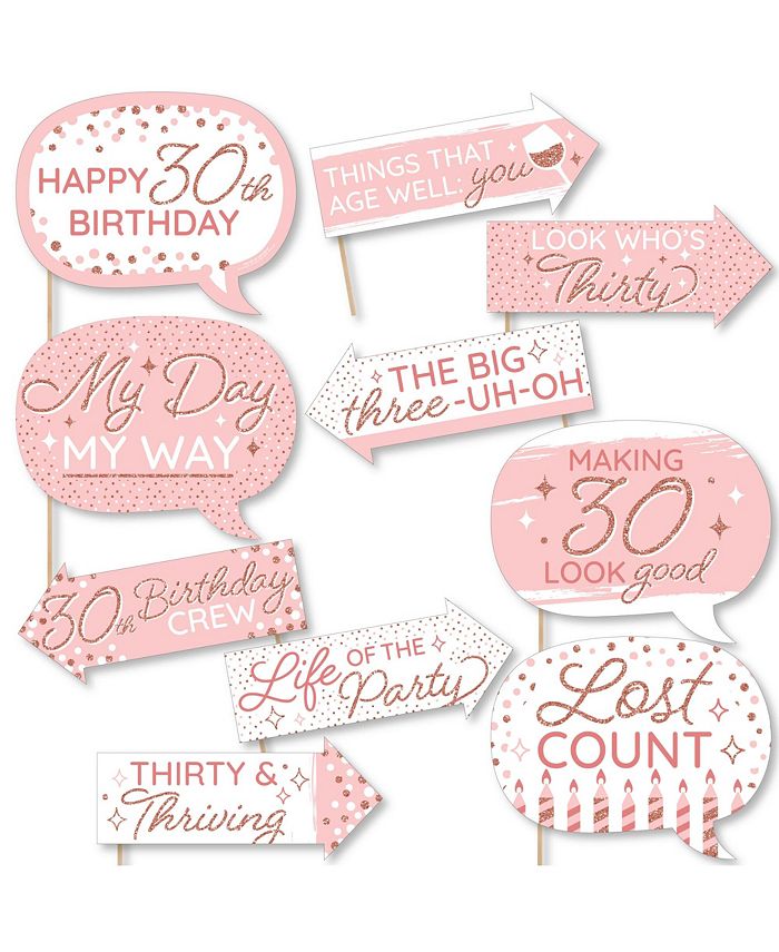 Big Dot of Happiness Funny 30th Pink Rose Gold Birthday Party Photo ...