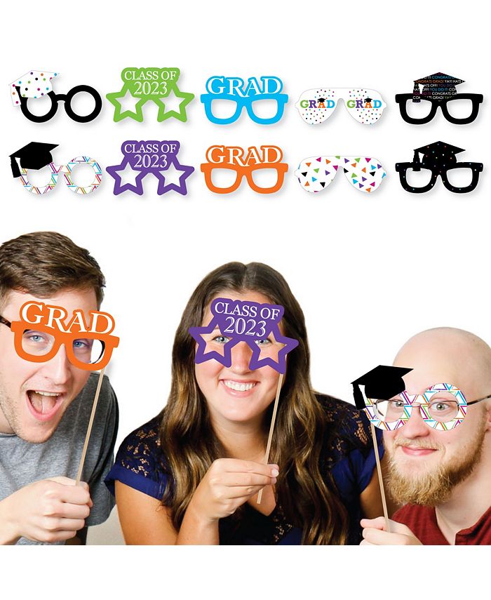 Big Dot of Happiness Hats Off Grad Glasses - 2024 Paper Graduation ...