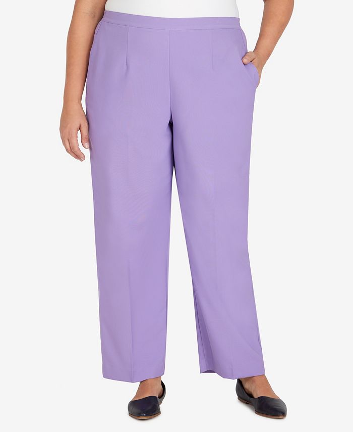 Alfred Dunner Plus Size Picture Perfect Microfiber Twill Regular Length Pants - Macy's