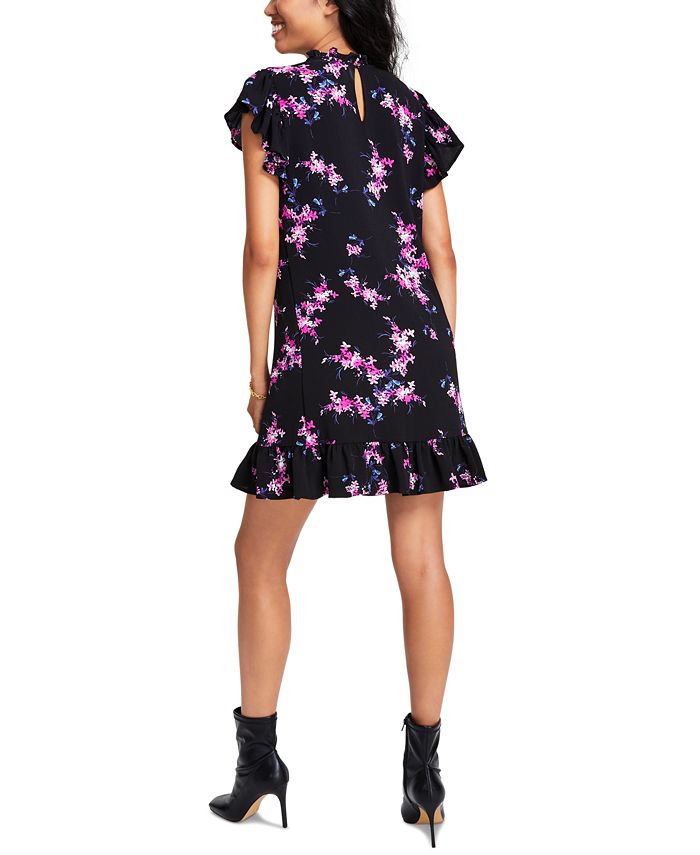 CeCe Women's Short Sleeve Floral-Print Ruffled Shift Dress - Macy's