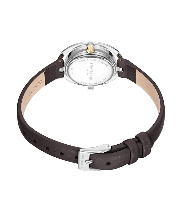Kenneth Cole New York Women's Transparency Dial Brown Genuine Leather ...