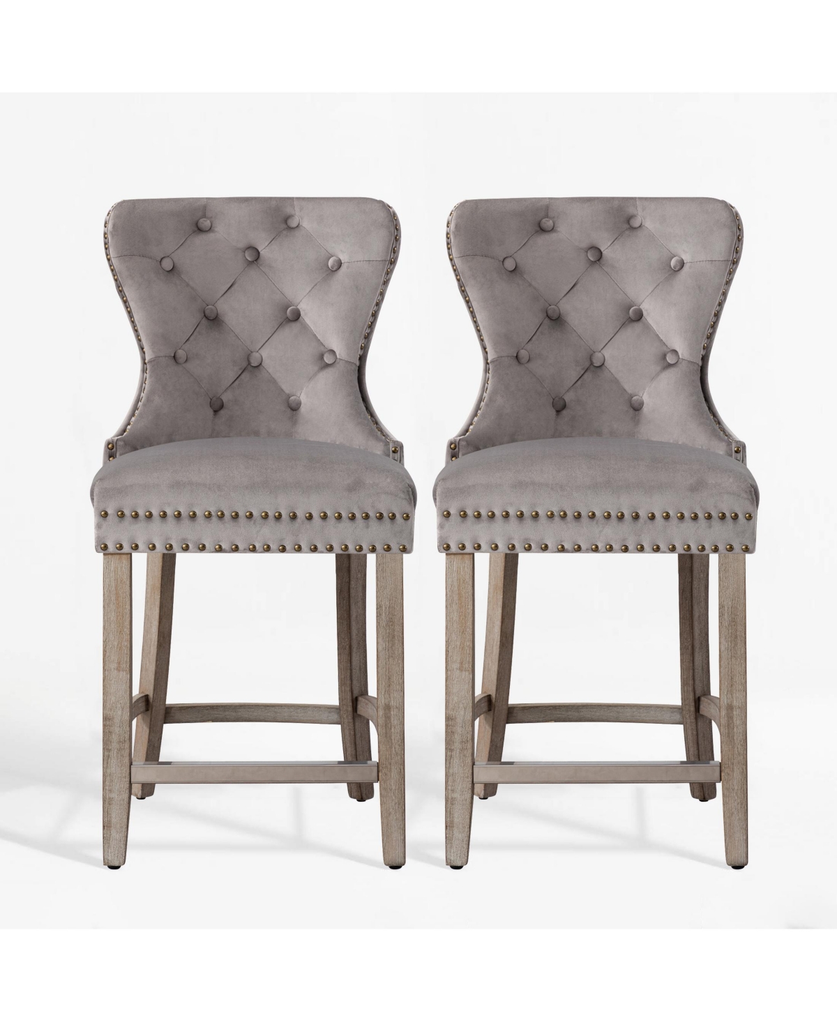 Click here for WestinTrends Tufted Velvet Counter Stool (Set of 2... prices