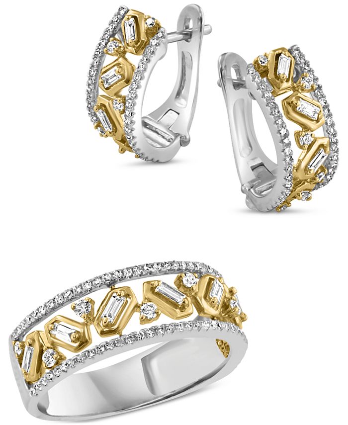 EFFY Collection EFFY® Diamond Multi-Cluster Hoop Earrings (1/2 ct. t.w ...