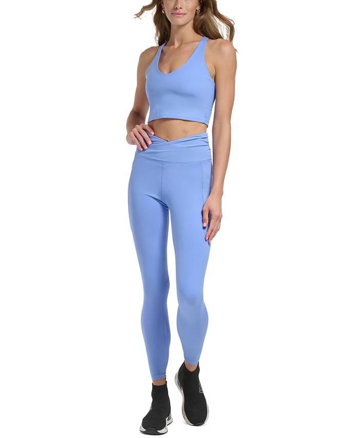 DKNY Women's Balance Compression Racerback Crop Top & High-Waist Pants ...