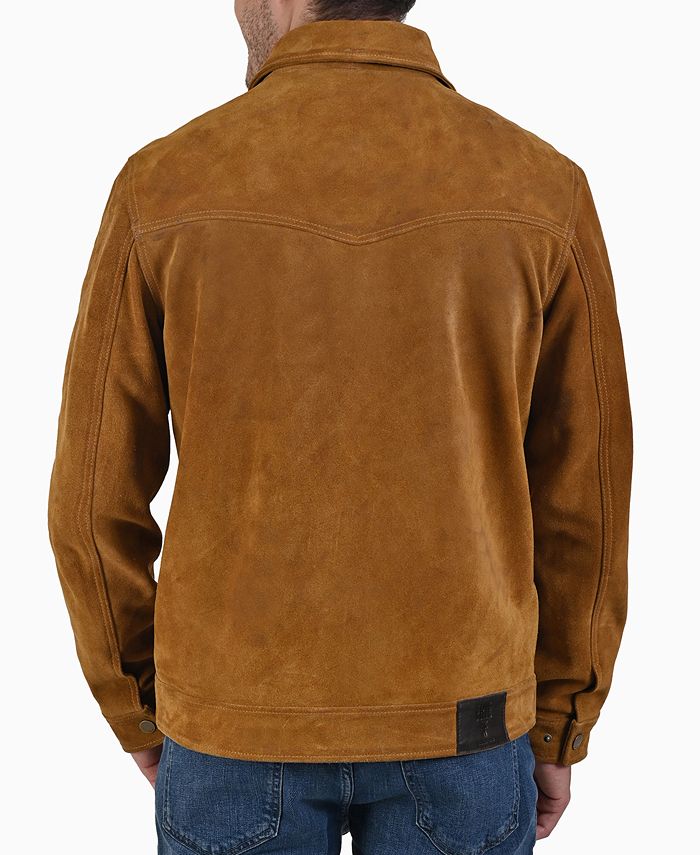Frye Men's Vintage Leather Trucker Jacket - Macy's
