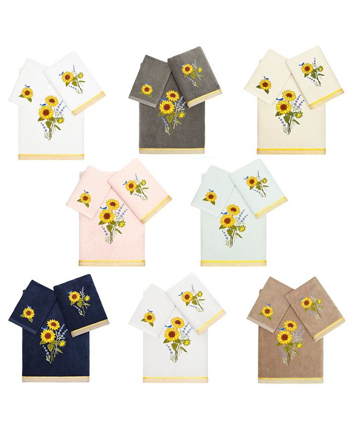 Linum Home Textiles Turkish Cotton Girasol Embellished Towel Sets ...