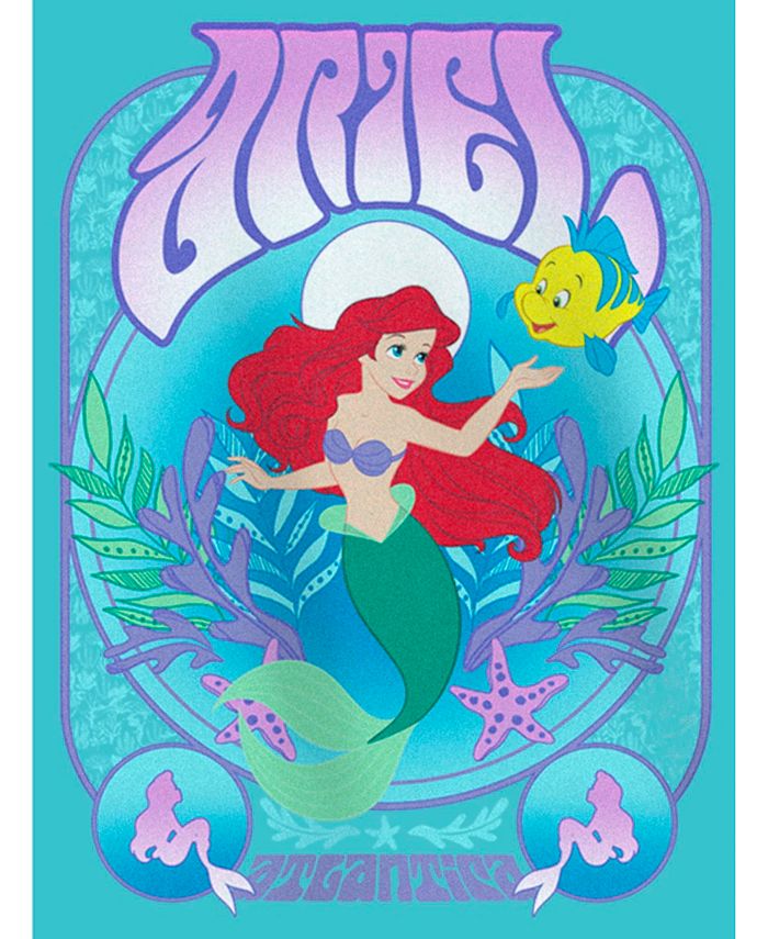 Disney Girl's The Little Mermaid Ariel Flounder Poster Child T-Shirt ...