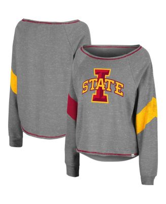 Women's Colosseum Heather Gray Iowa State Cyclones Amped Chevron Stripe ...