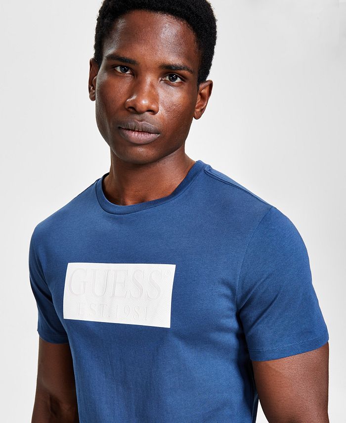 GUESS Men's Est. 1981 Textured Logo Graphic T-Shirt - Macy's